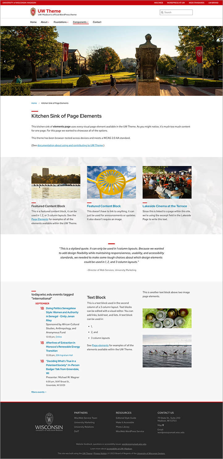 UW Theme Classic – Previous version of UW-Madison's WordPress theme ...